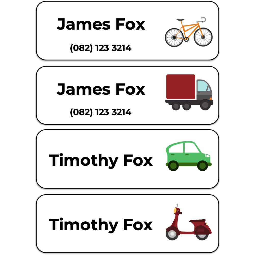 Large School Labels - Transport | 20-Pack | Classic – Lulu Labels