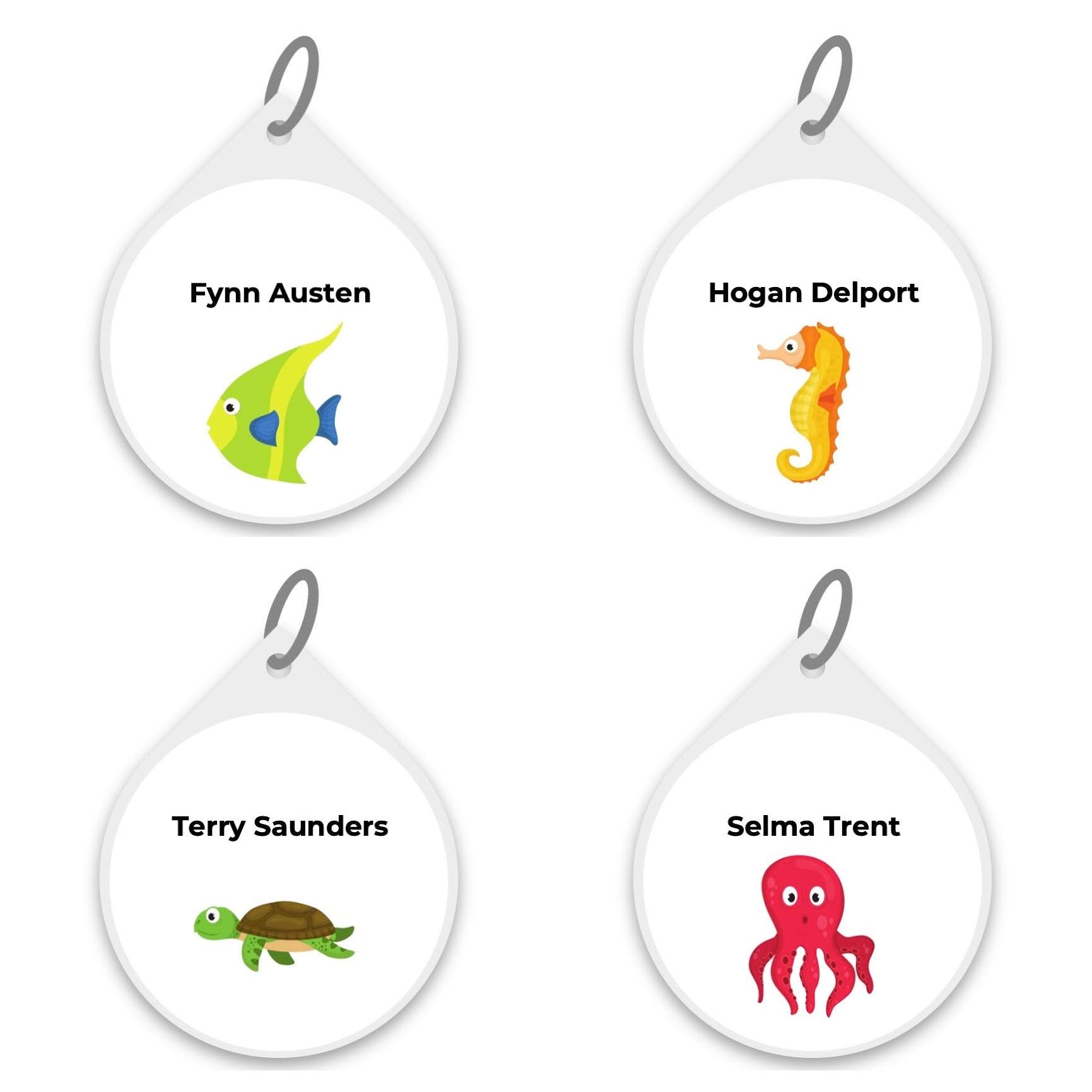 Sea Creatures Bag Tags | Kids' School Bag Labels – Lulu Labels