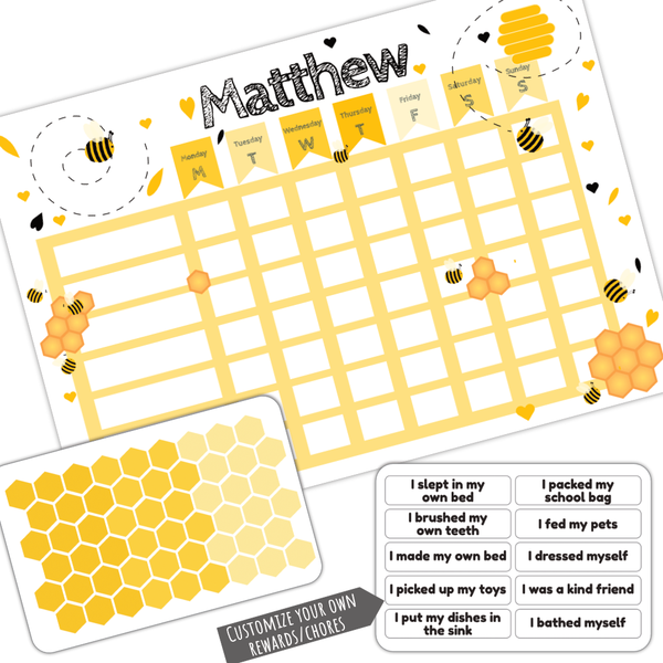 Reward and Chores Chart - Bees – Lulu Labels