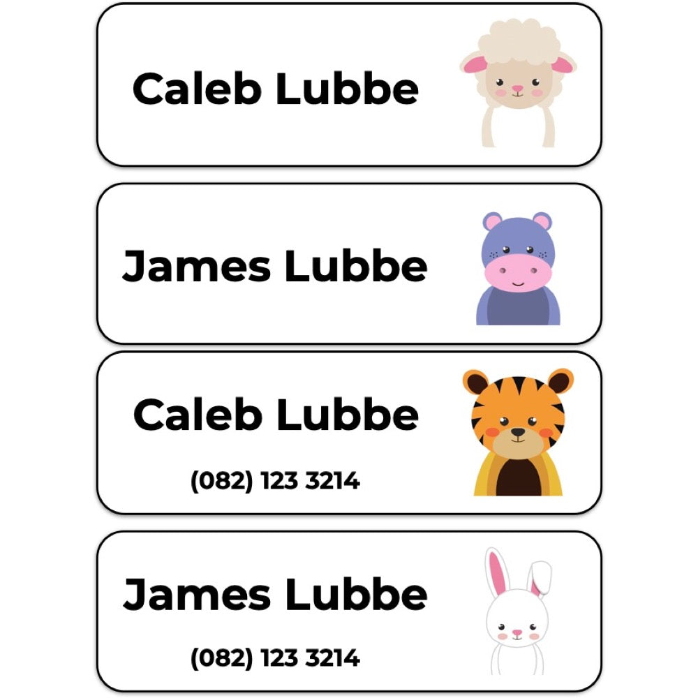 Large School Labels - Animals | 20-Pack | Classic – Lulu Labels