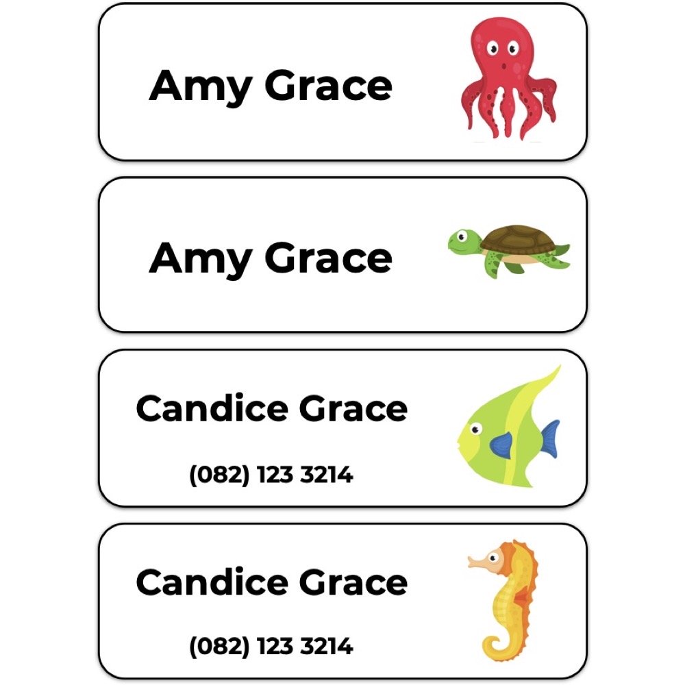 Large School Labels - Sea Creatures | 20-Pack | Classic – Lulu Labels
