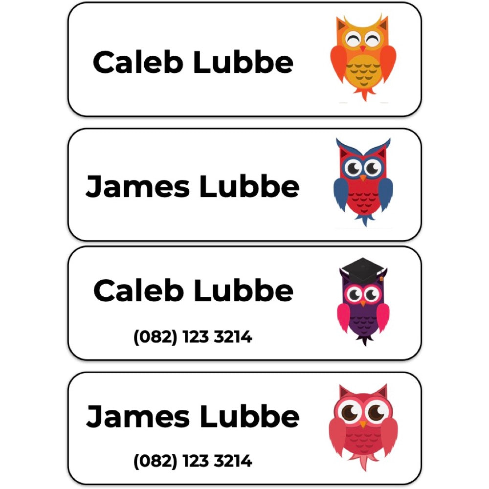 Large School Labels - Owls | 20-Pack | Classic – Lulu Labels